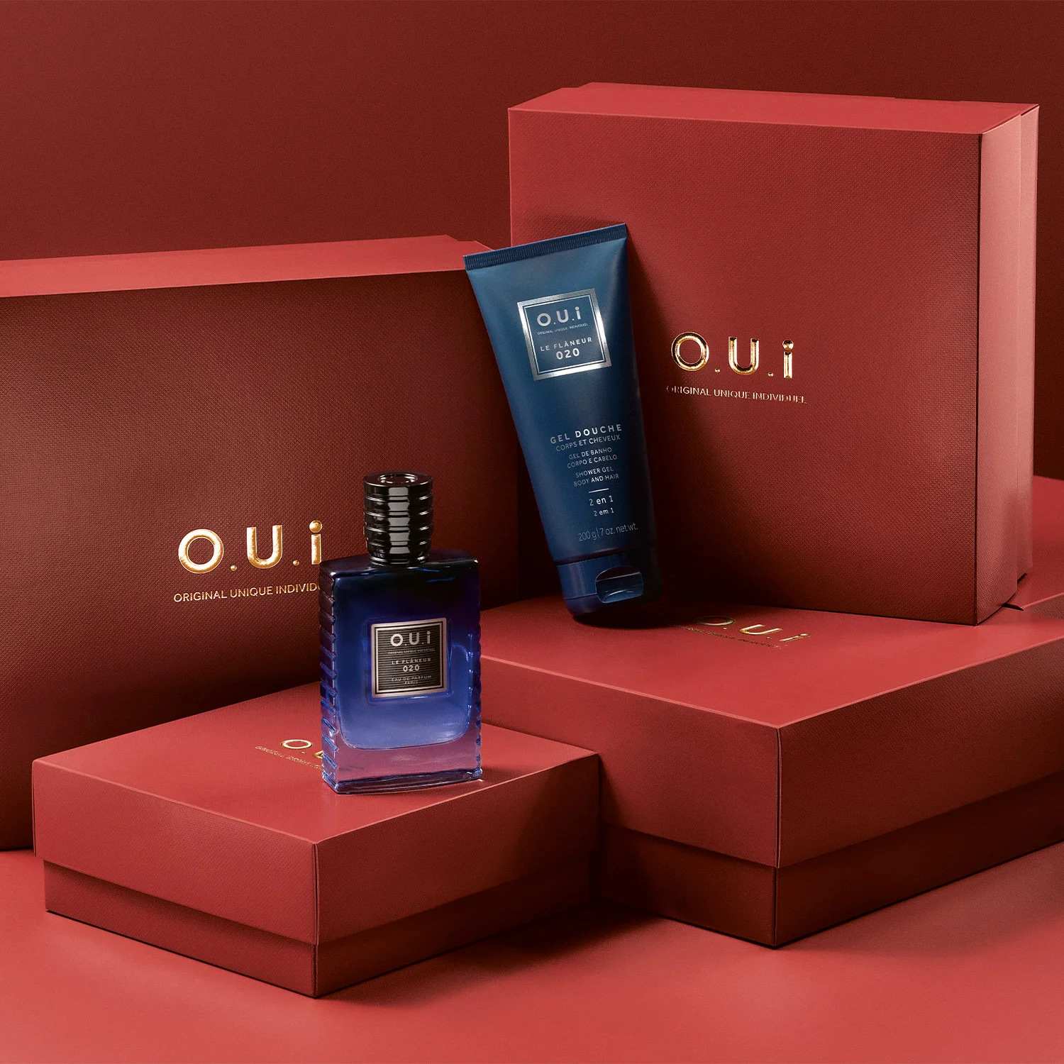 Combo O.U.I Le Flâneur 020: Eau De Parfum 75ml + Shower Gel 200g + Caixa ÚNICO