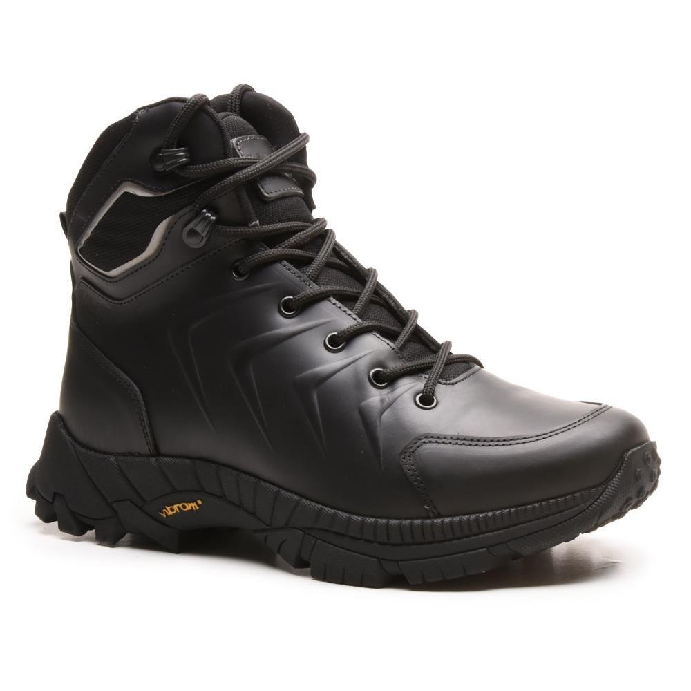 Bota Masculina Adventure Couro Impermeável Trilas Aventuras Preto