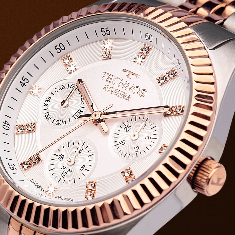 Relógio Technos Feminino Riviera Bicolor - 6P79BX/1K Multicores