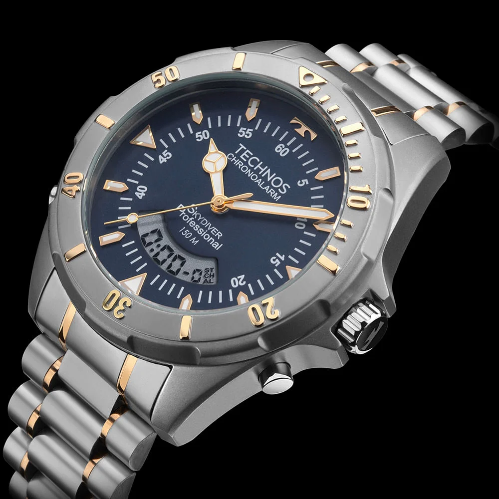 Relógio Technos Masculino Skydiver Bicolor - WT2050AXN/1A Prata