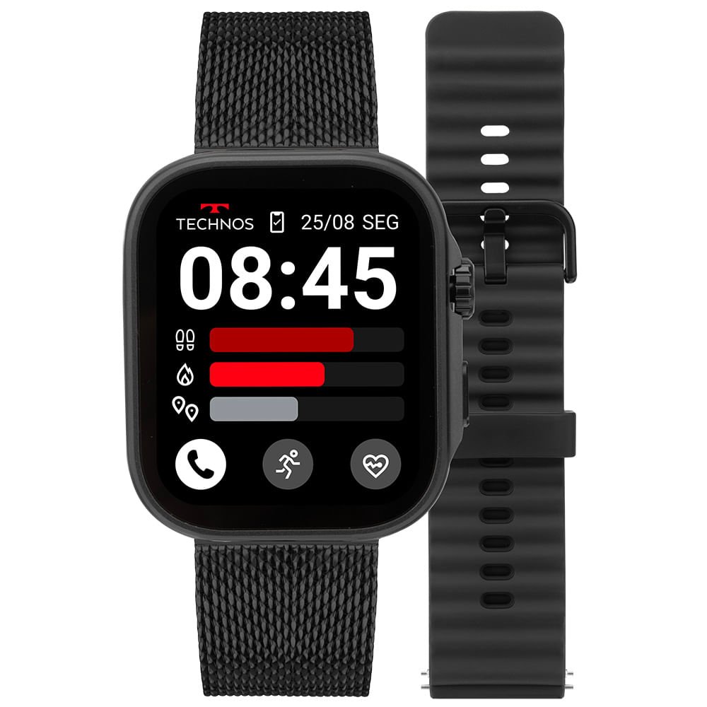 Smartwatch Technos Connect Max Call Preto - TMAXCAA/9P Preto
