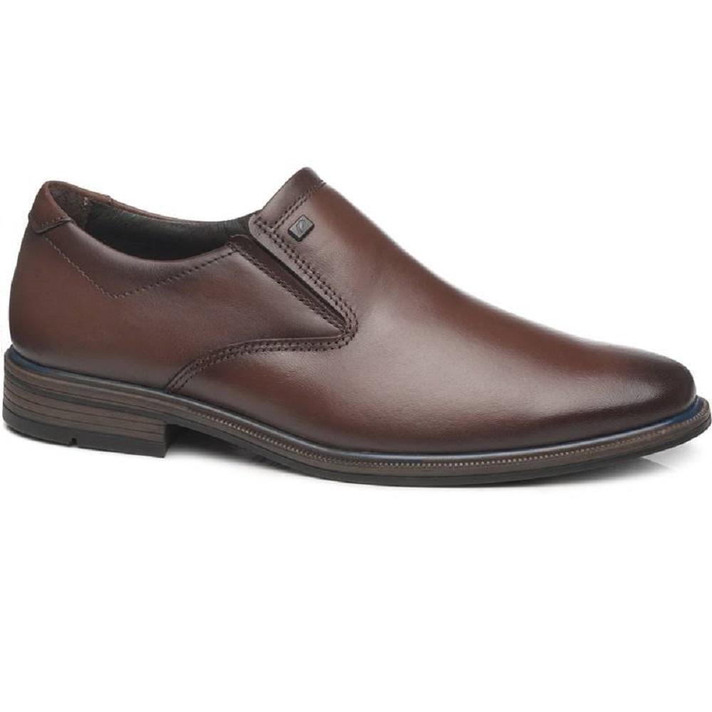 SAPATO PEGADA SOCIAL EM COURO REF 126308 MASCULINO Marrom