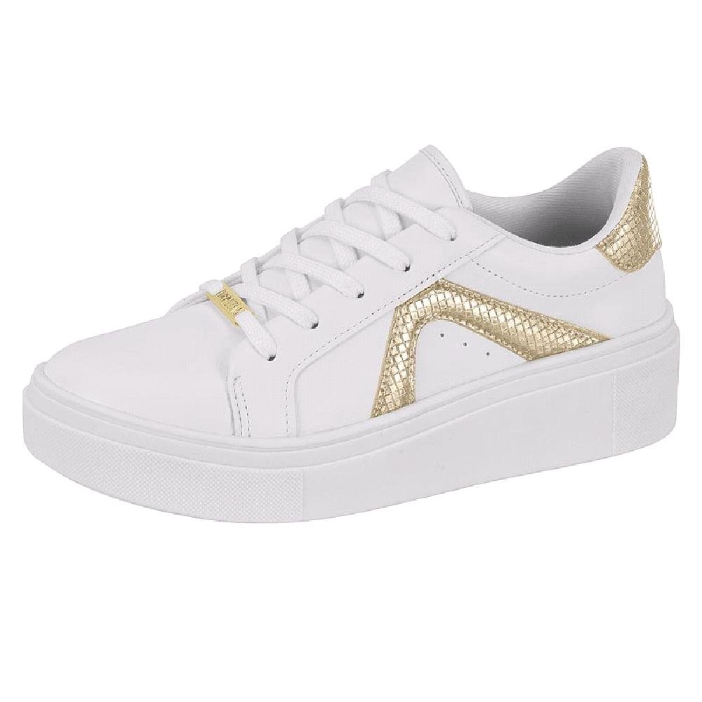 TENIS VIZZANO CASUAL PLATAFORMA REF 1339.331.27673 FEMININO Branco/Dourado