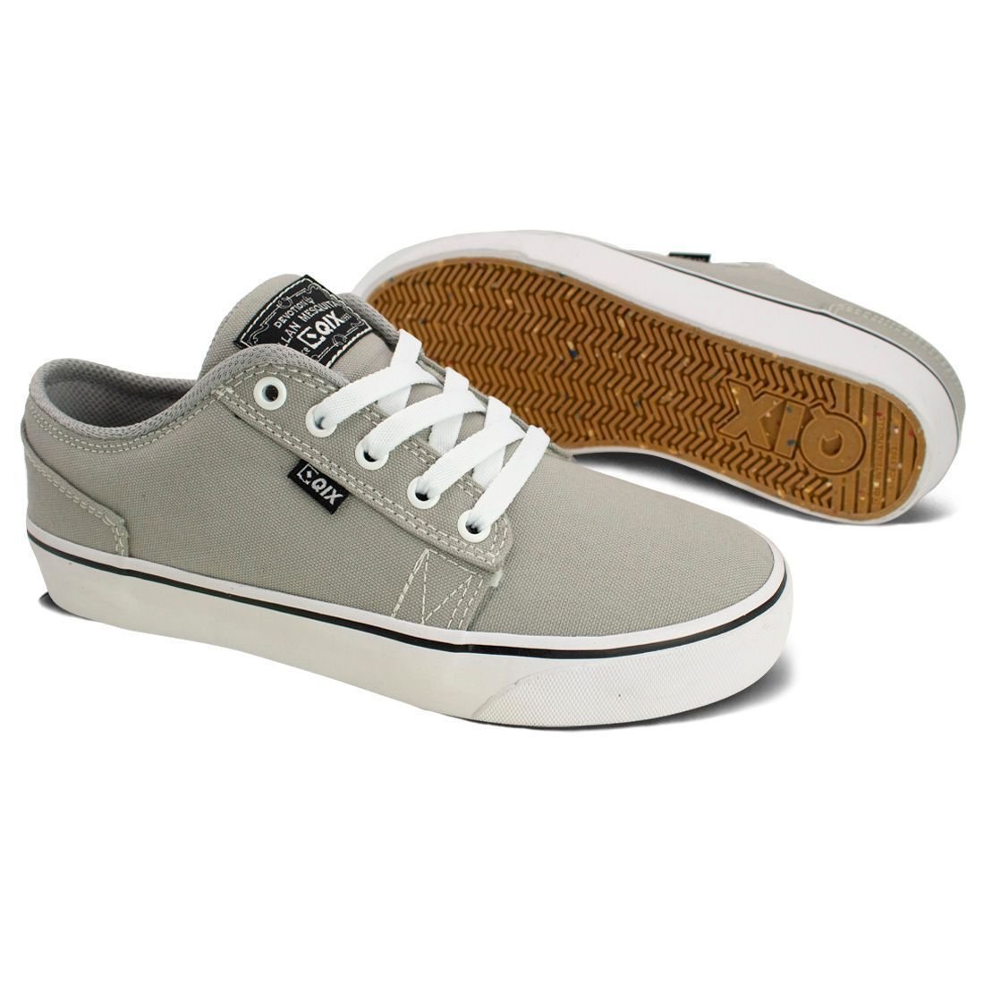 Tênis Qix Vulcan Allan Mesquita Cinza Branco Cinza