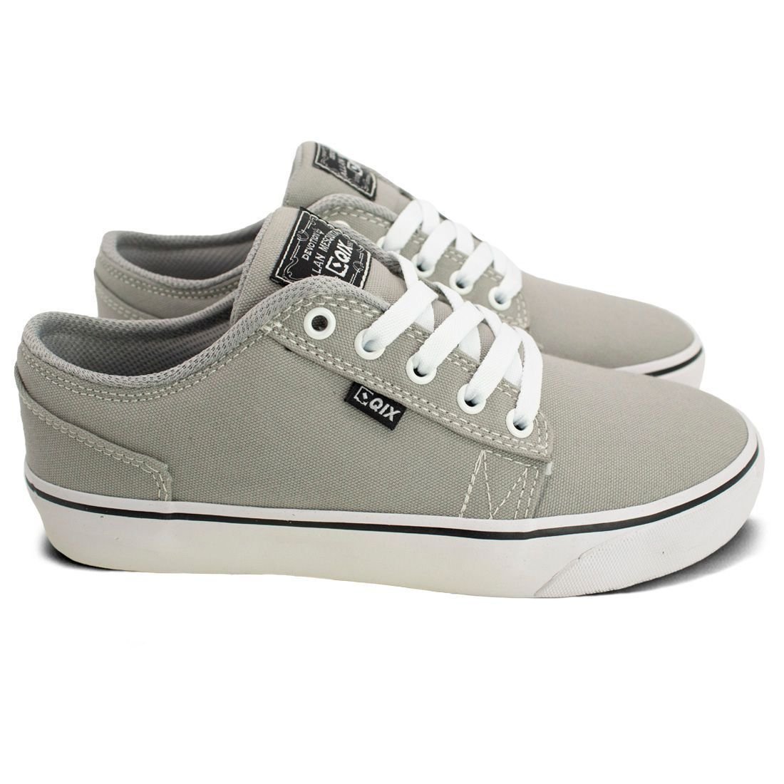 Tênis Qix Vulcan Allan Mesquita Cinza Branco Cinza