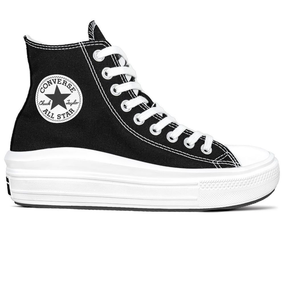 Tênis Converse Chuck Taylor All Star Move Cano Alto Unissex | Preto Preto