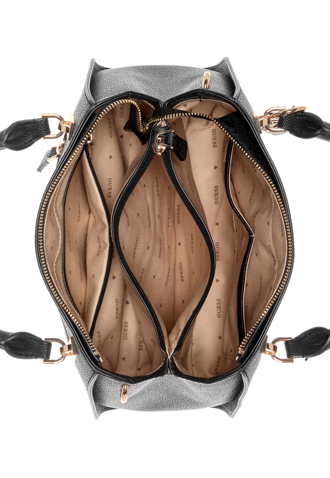 Bolsa Noelle Luxury Satchel Logo Preto Preto