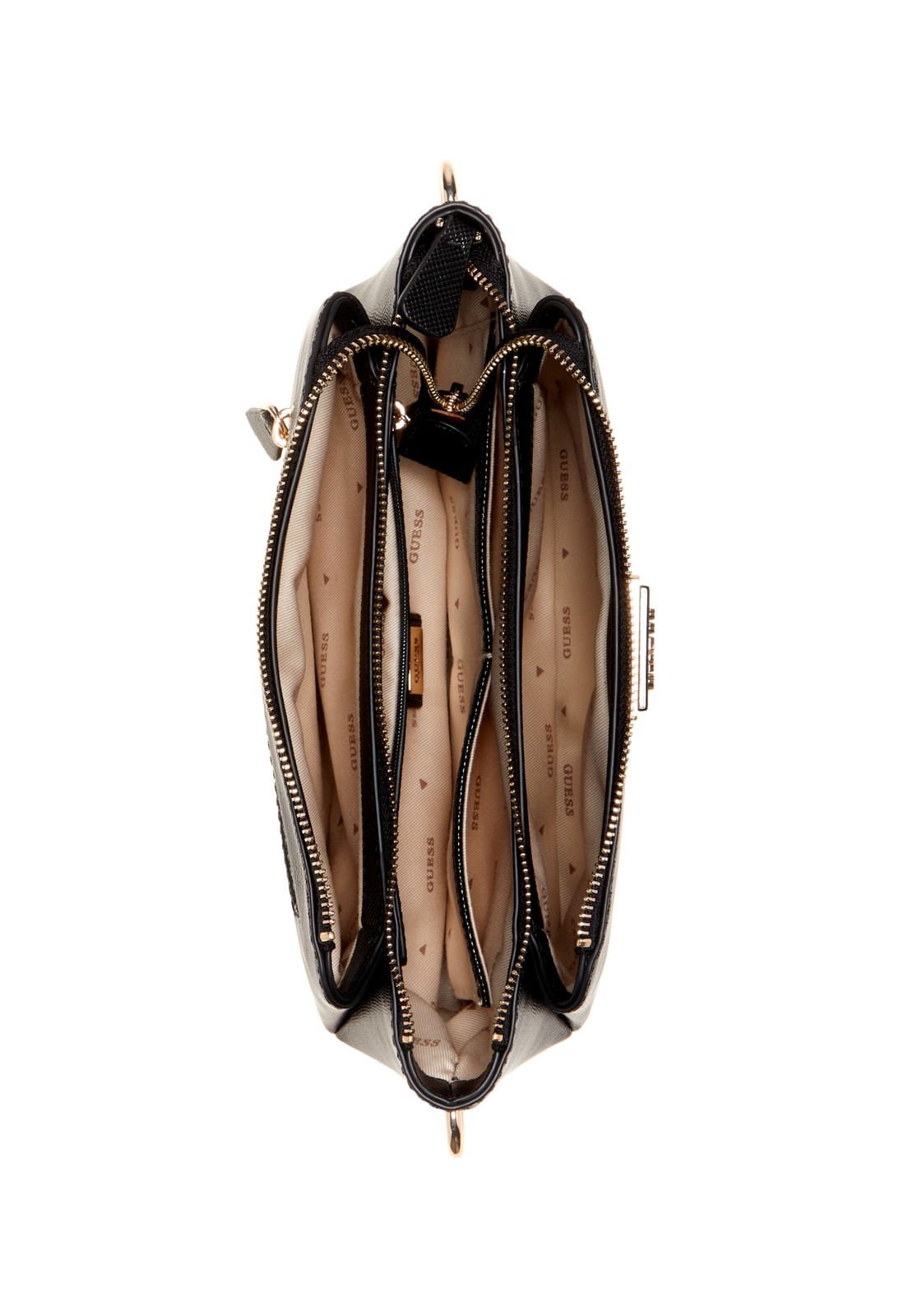 Bolsa Noelle Tri Compartment Tiracolo Preto Preto