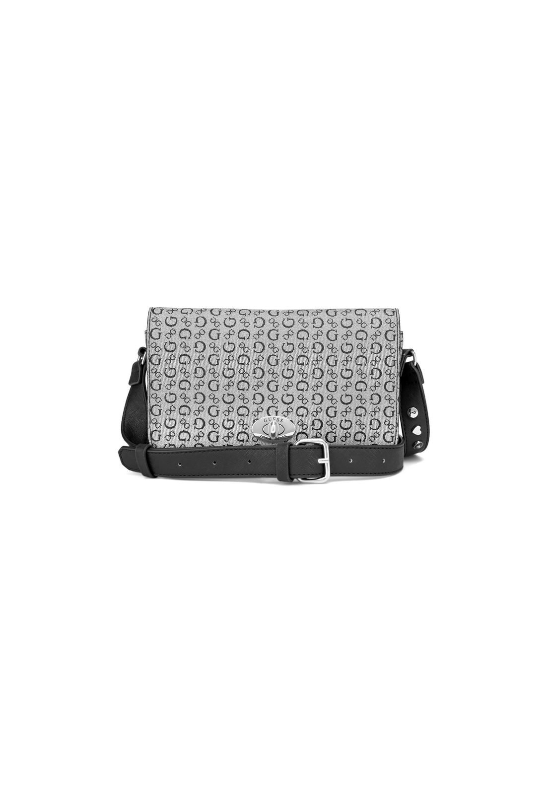 Mini Bags Burnaby Mini Crossbody Flap Preto Preto/Cinza