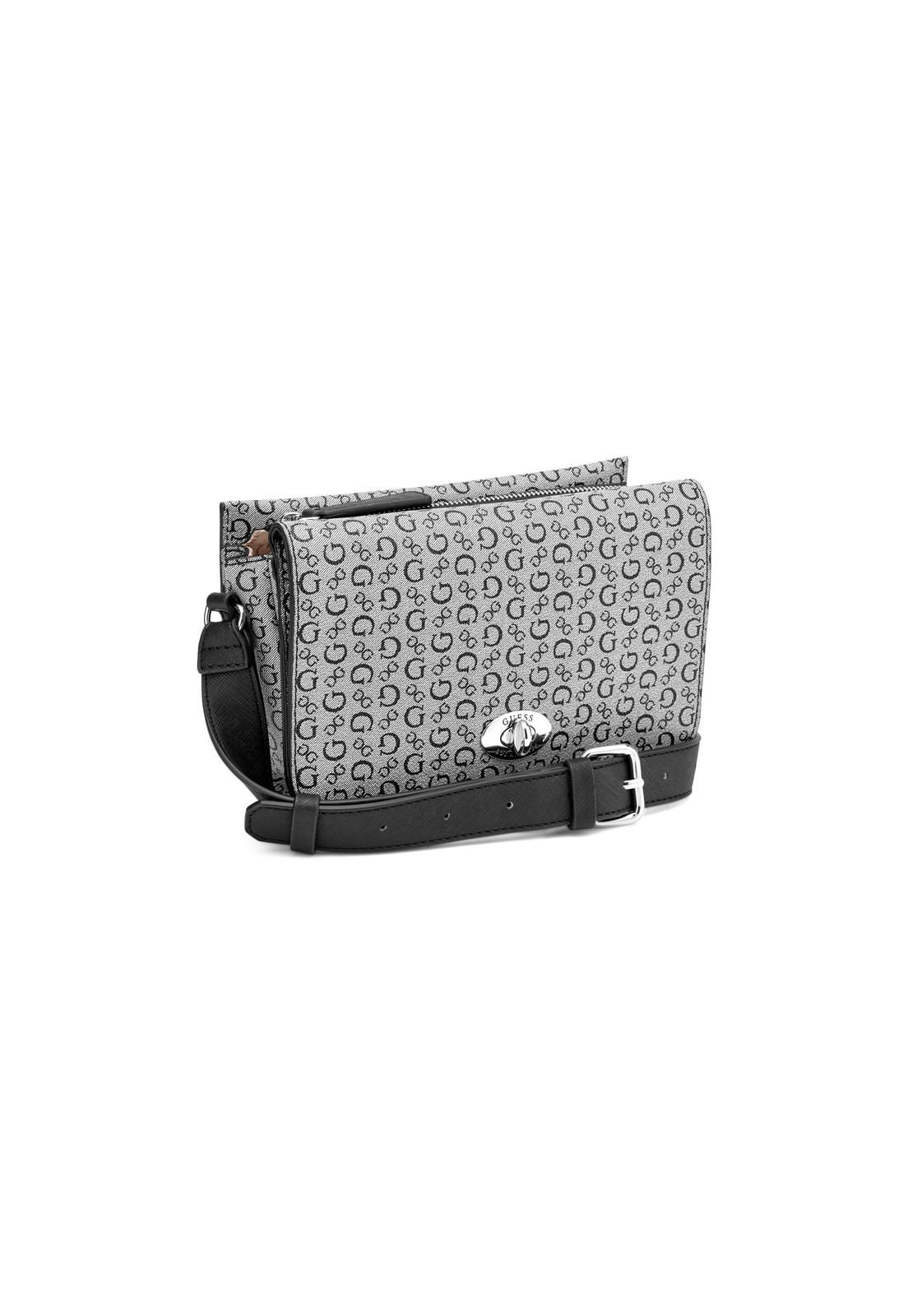 Mini Bags Burnaby Mini Crossbody Flap Preto Preto/Cinza