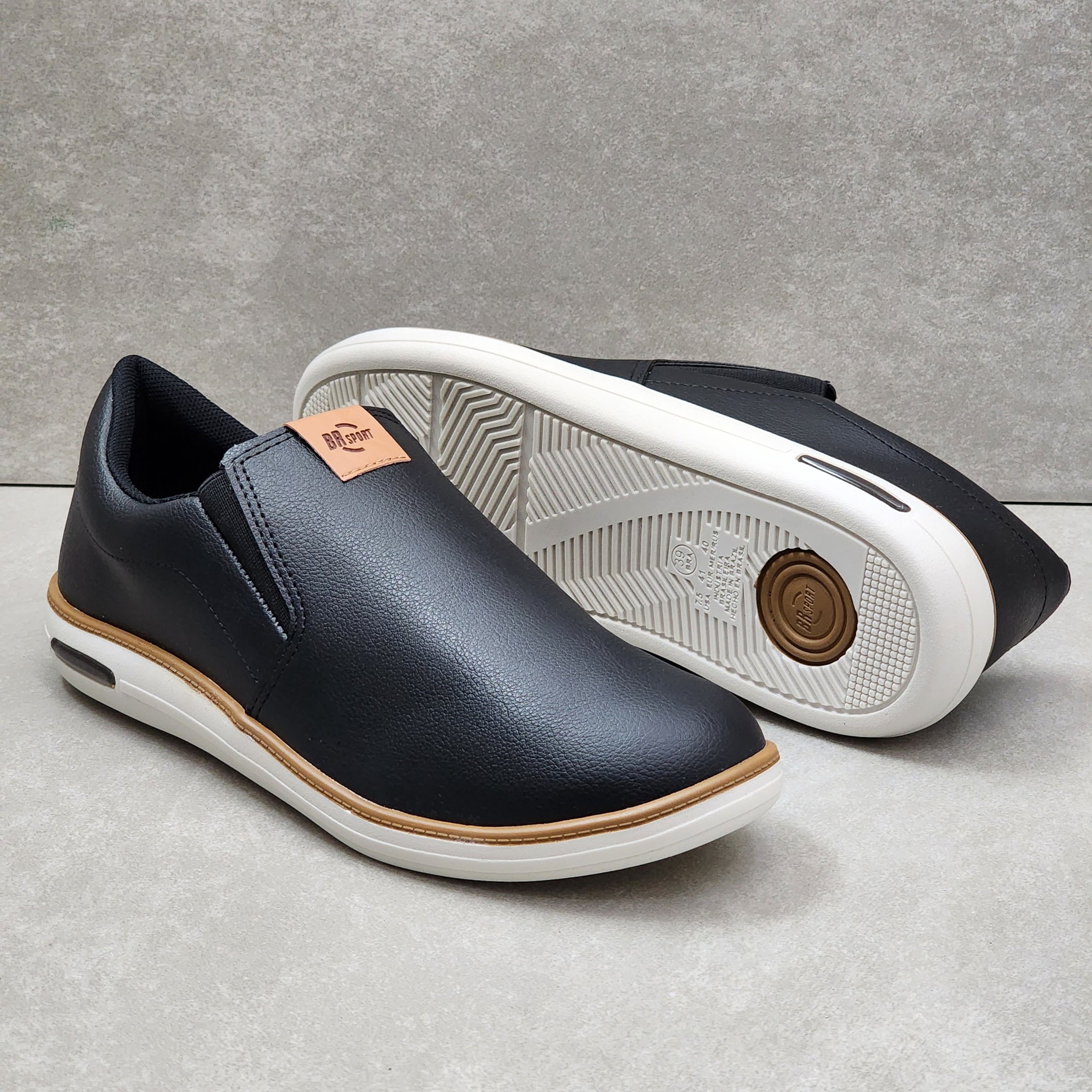 Sapatênis BR Sport Masculino Slip On - Preto Preto