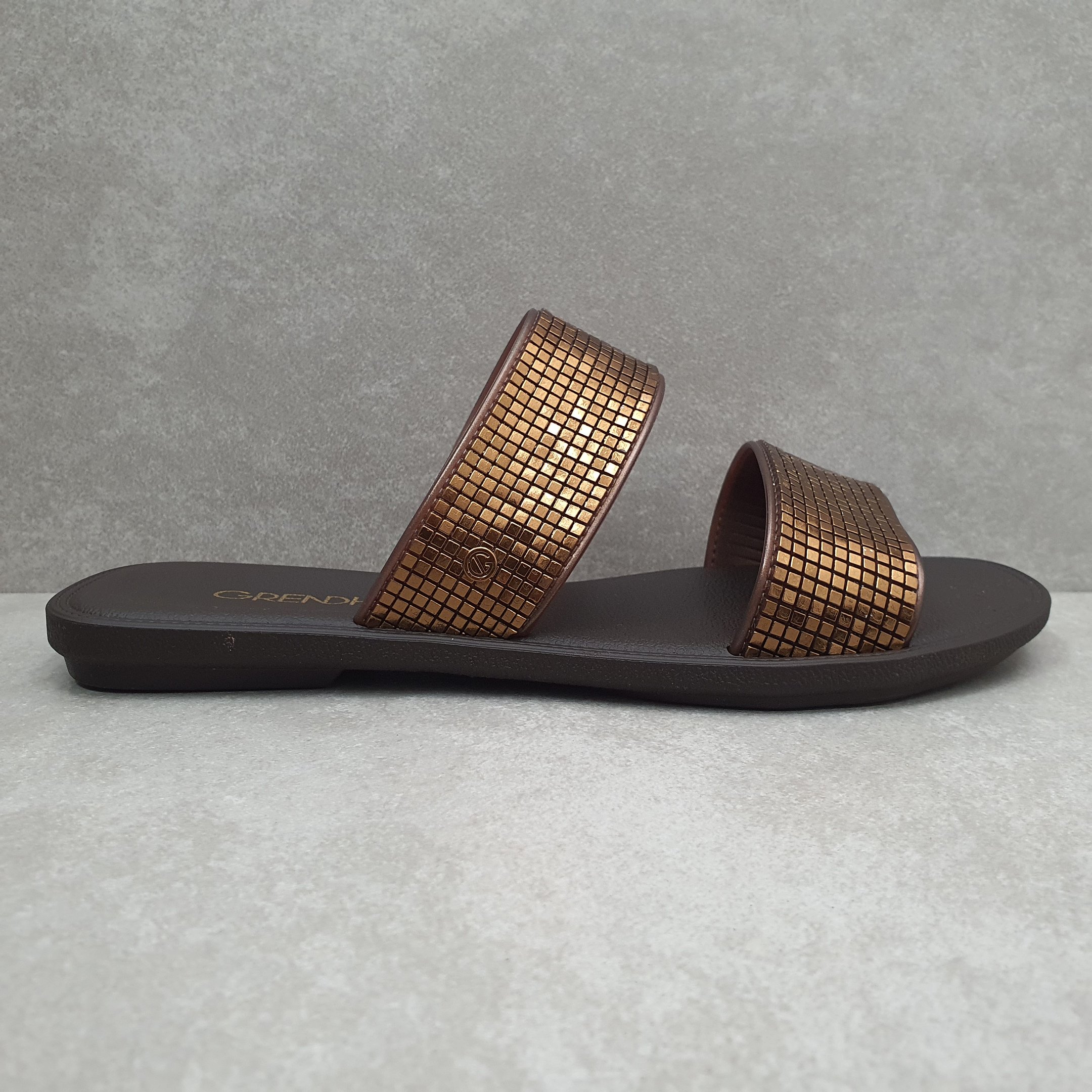 Chinelo Grendha Buriti Icone Slide - Marrom Marrom