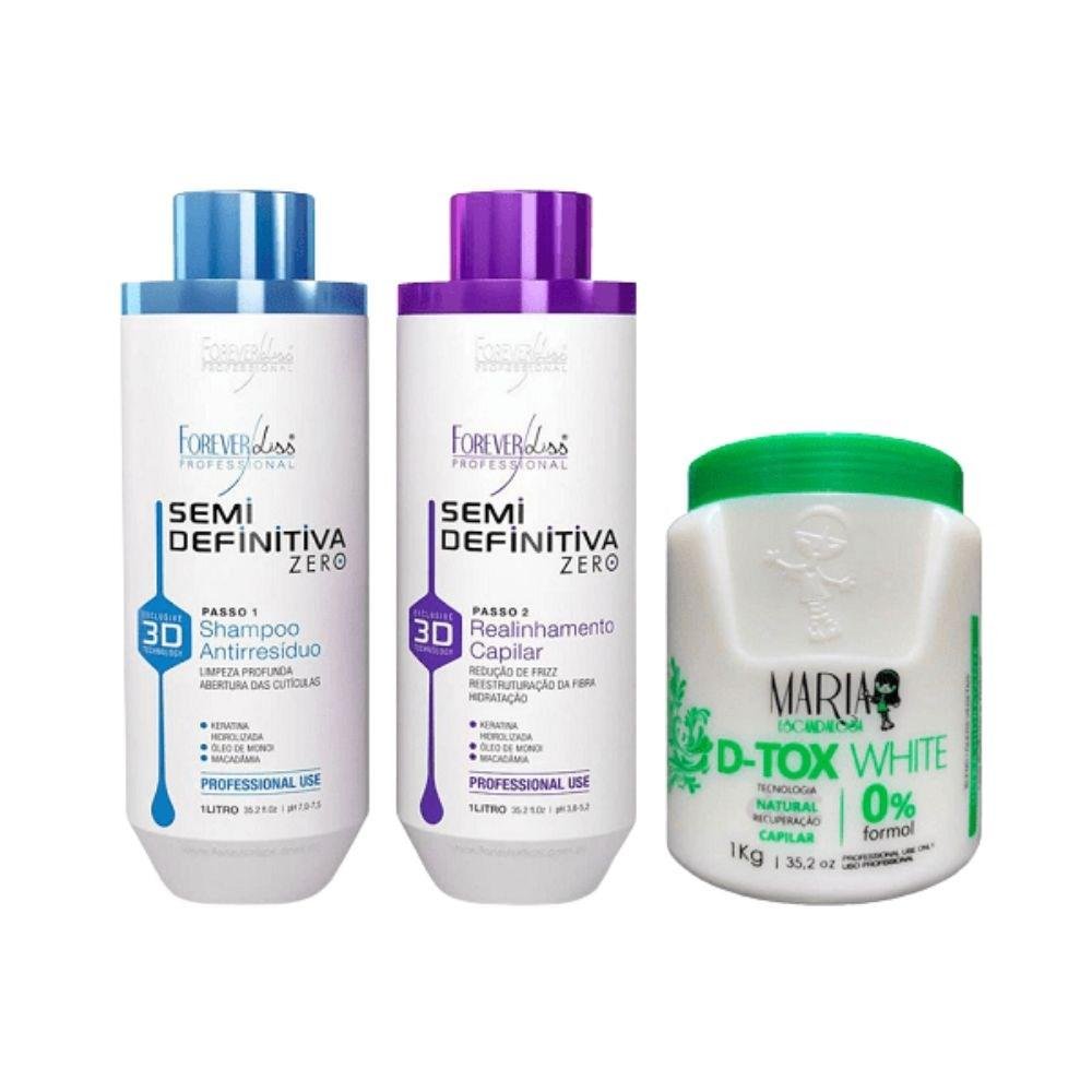 Forever Liss Semi Definitiva Zero Kit Escova 2x1L + Maria Escandalosa D ...