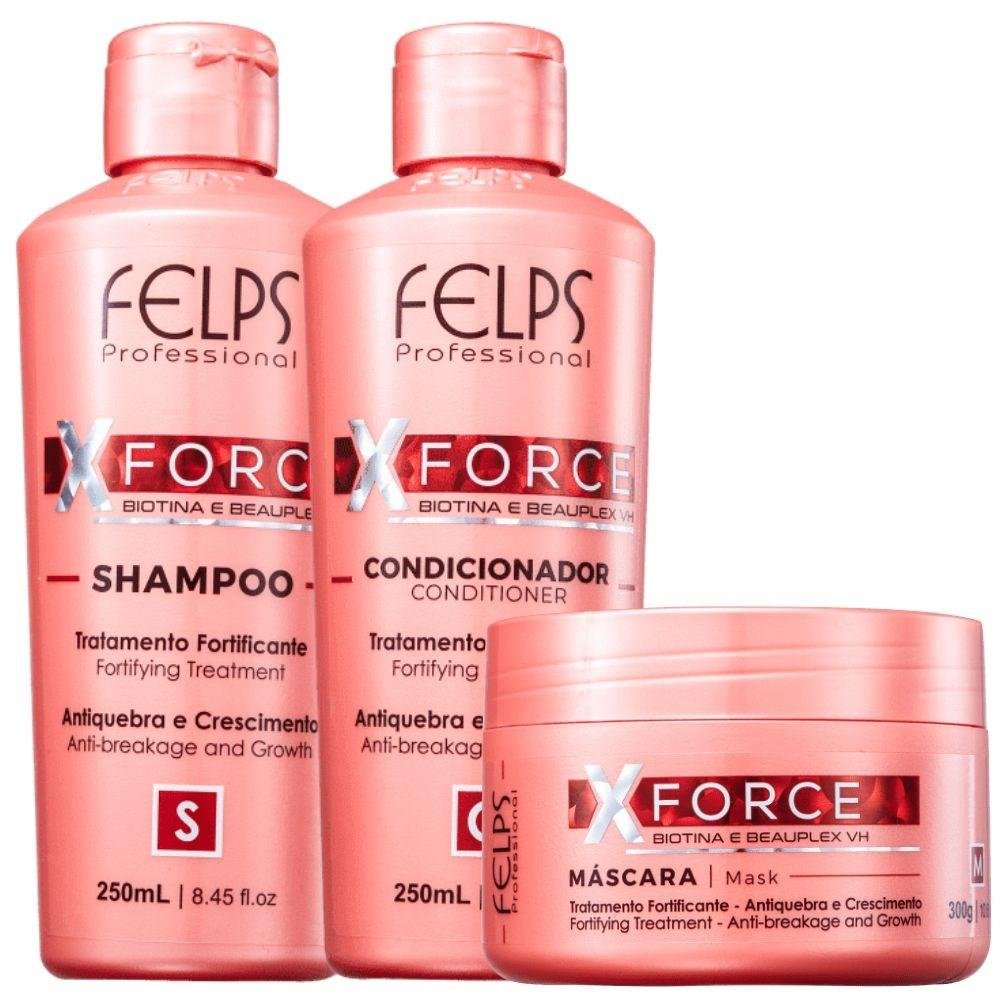 Felps Profissional XForce Shampoo 250ml + Condicionador 250ml + Máscara ...
