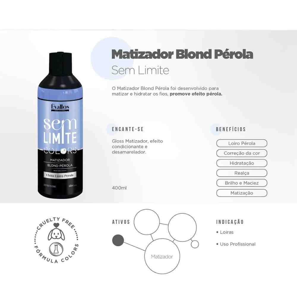 Évallos Profissional Shampoo Antiresiduo Detox + Matizador Pérola Sem ...
