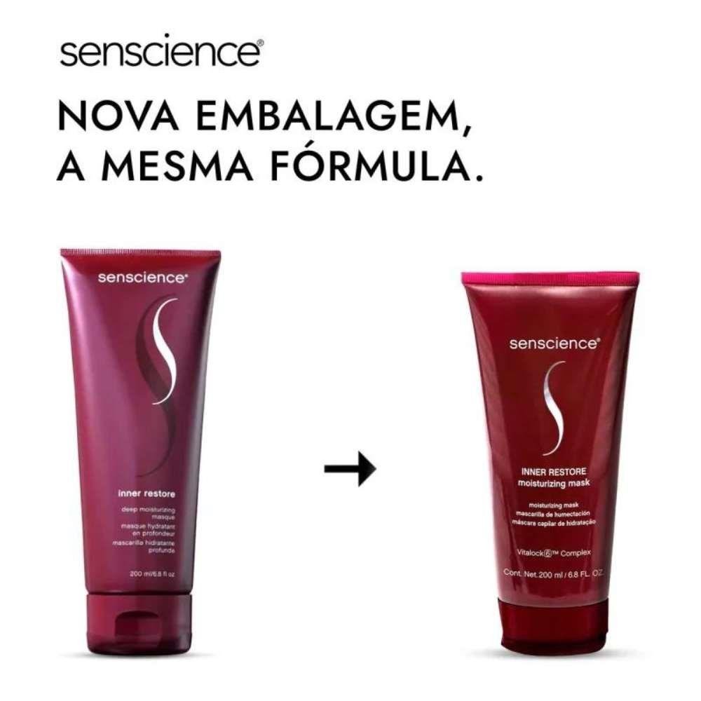 Senscience Smooth Shampoo + Condicionador 1L + Inner Restore 200ml ÚNICO