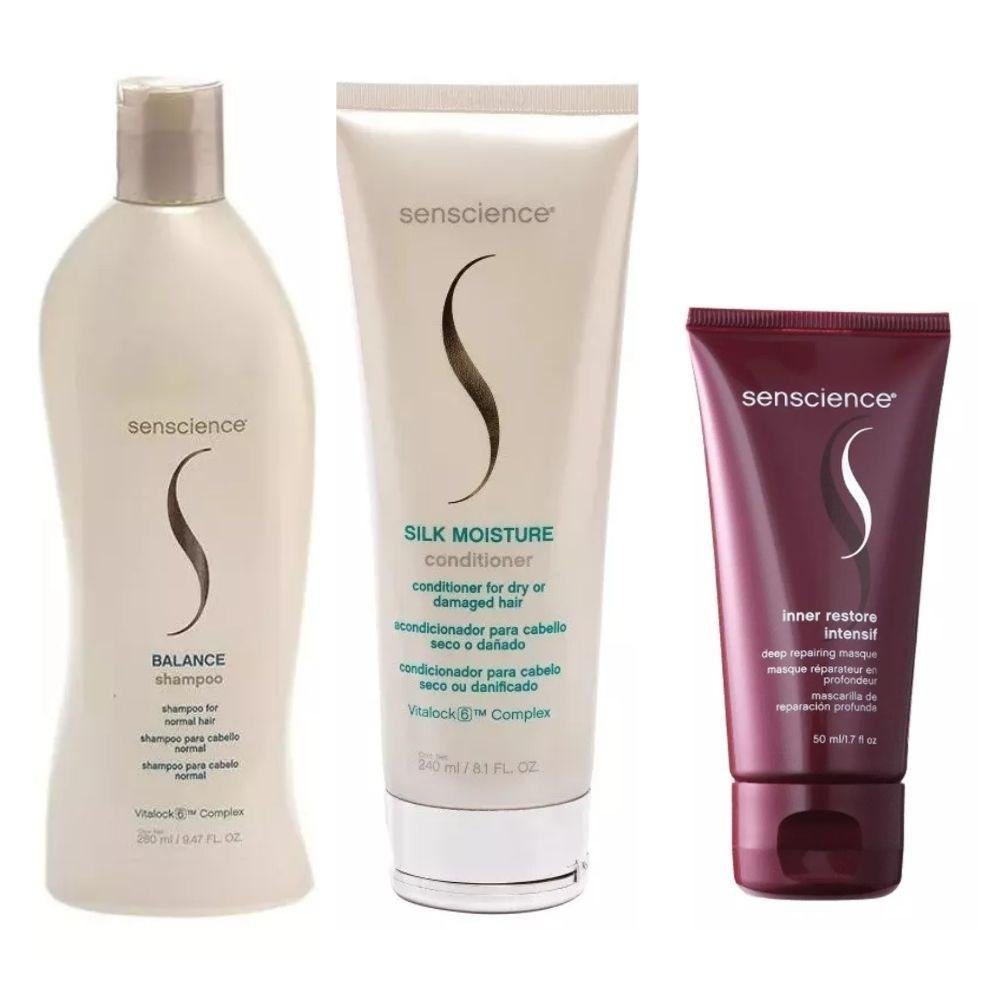 Senscience Silk Moisture Shampoo 280ml + Condicionador 240ml + Inner ...
