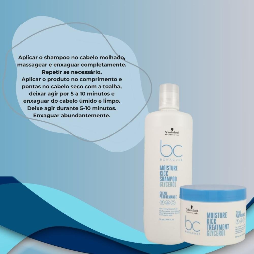Schwarzkopf Moisture Kick Kit Shampoo 1L e Máscara 500ml ÚNICO