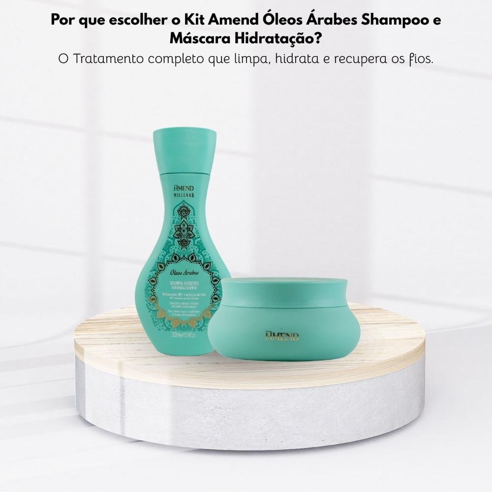 Kit Amend Oleos Arabes Hidratação Shampoo Mascara 300 ml ÚNICO