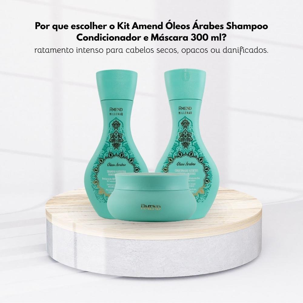 Kit Amend Oleos Arabes Shampoo Condicionador Mascara ÚNICO