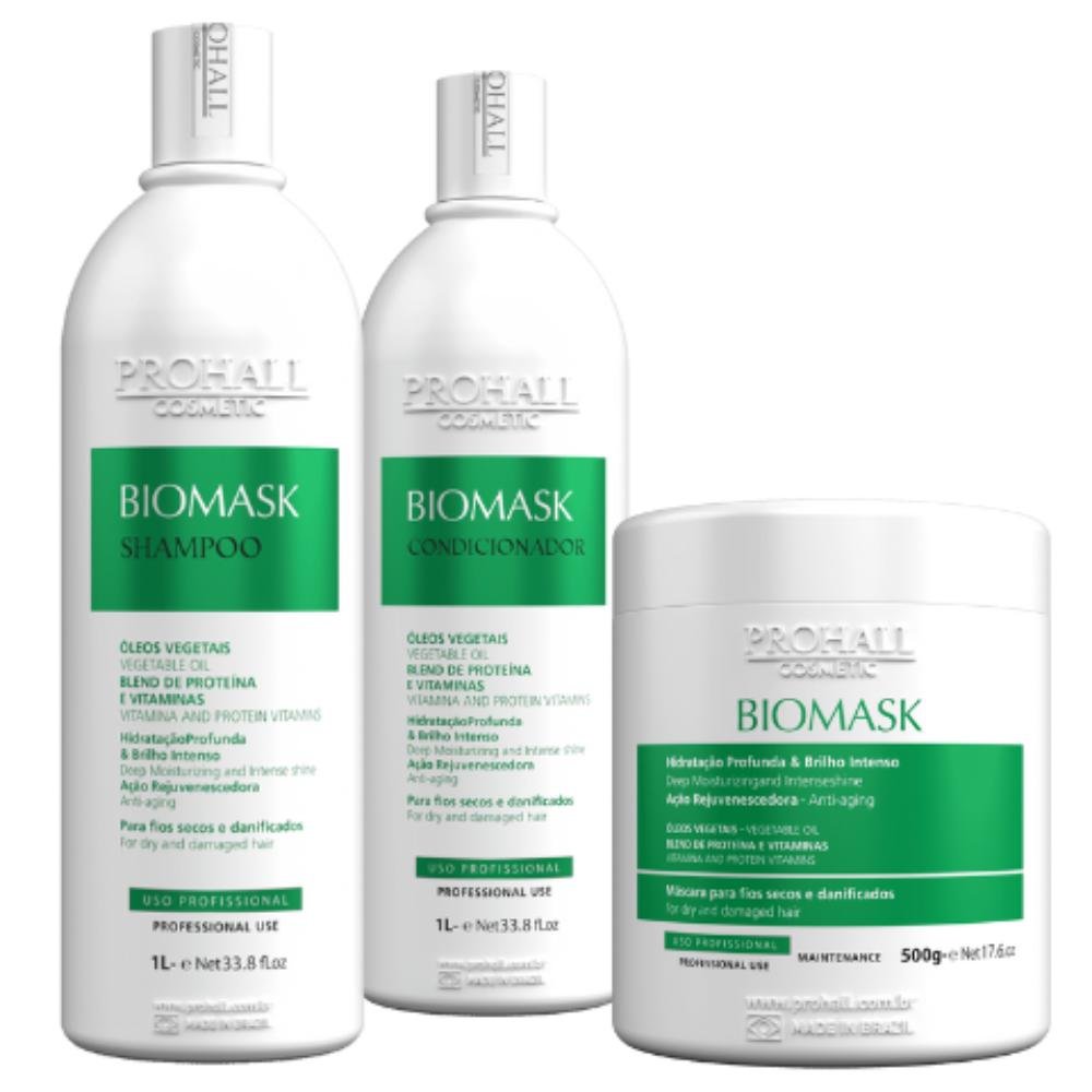 PROHALL Kit Biomask Hidratação Trio Profisisonal (3 Produtos) ÚNICO