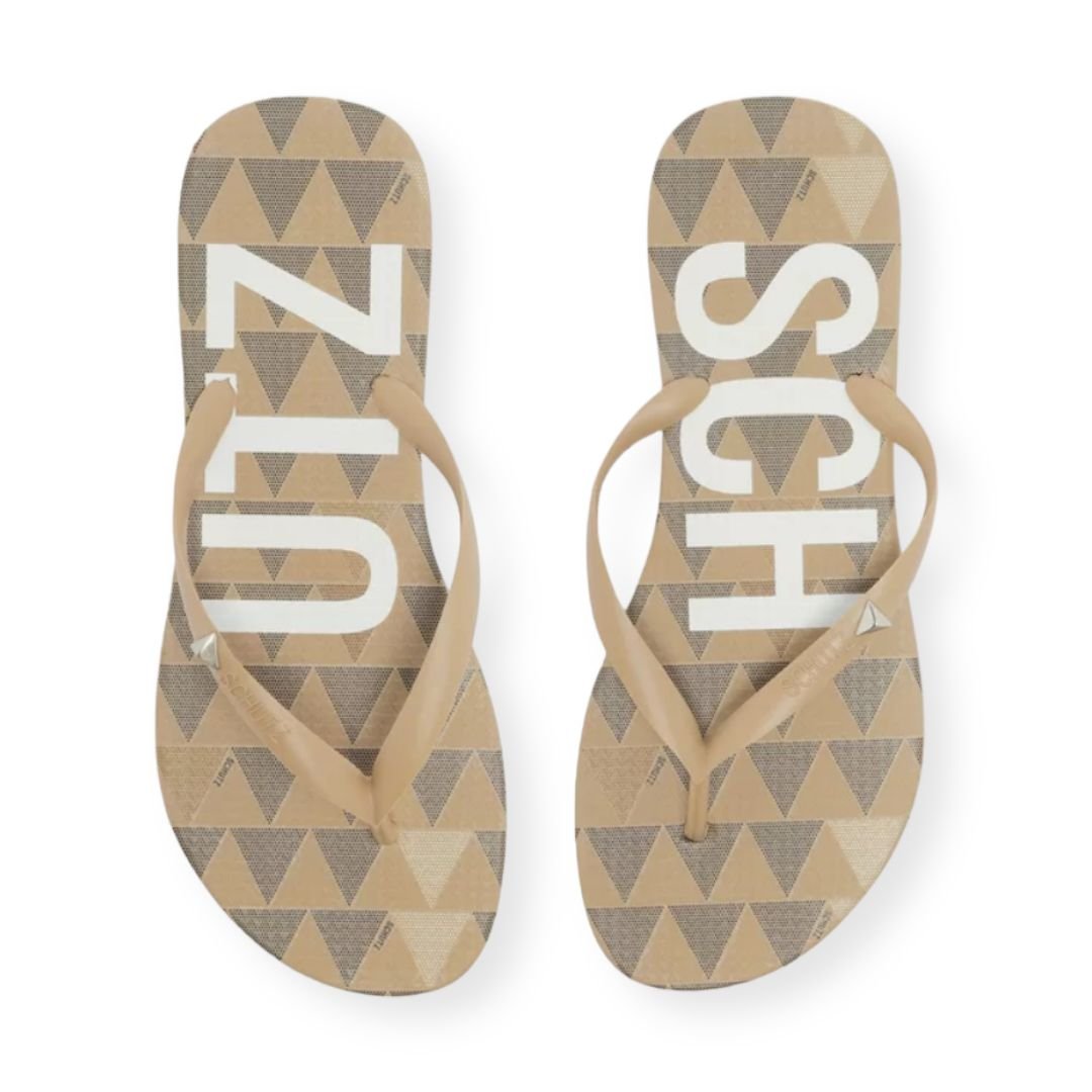 Chinelo Flip Flop Triangle Schutz Feminino Bege Bege
