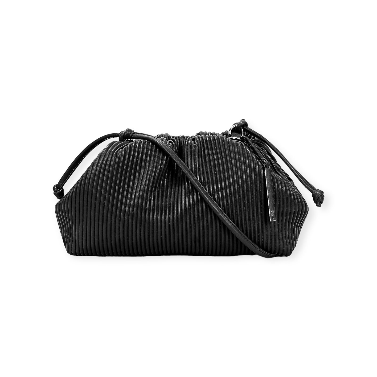 Bolsa Pouch Feminina Santa Lolla Canelada Tiracolo Media Preto Preto