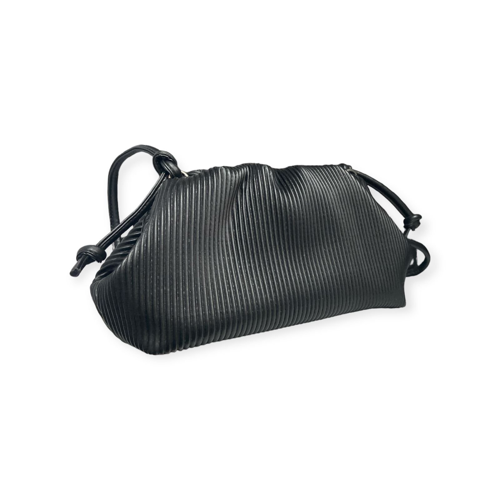 Bolsa Pouch Feminina Santa Lolla Canelada Tiracolo Media Preto Preto