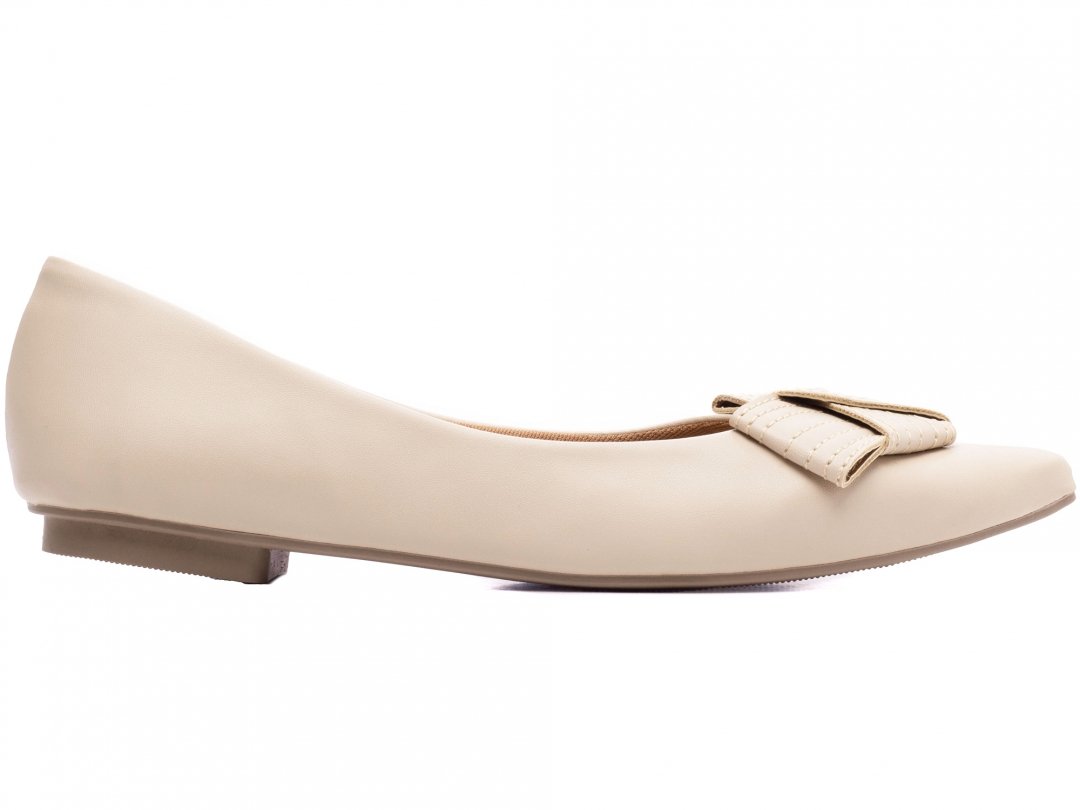 Sapatilha Feminina Moderna Elegante e Macia em Napa Bage Bege