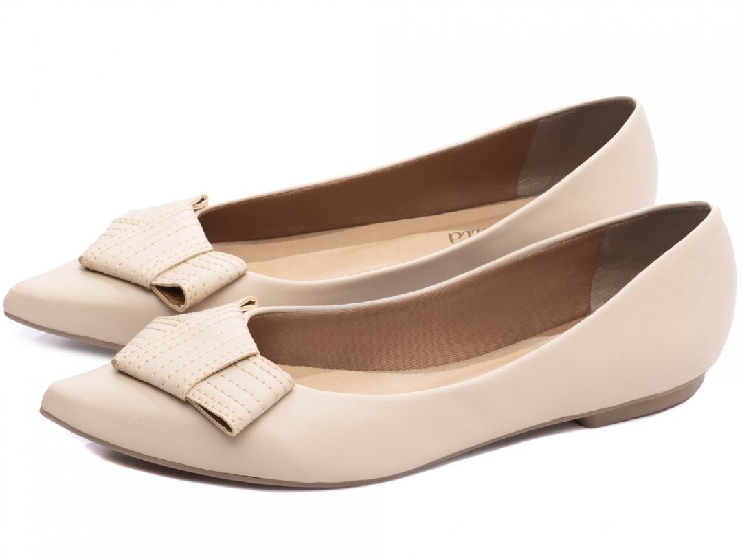 Sapatilha Feminina Moderna Elegante e Macia em Napa Bage Bege