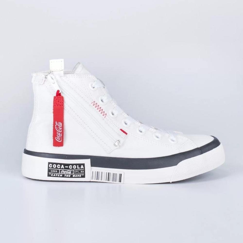Tênis Coca-Cola Shoes Atlanta Wave Zipper Feminino Branco