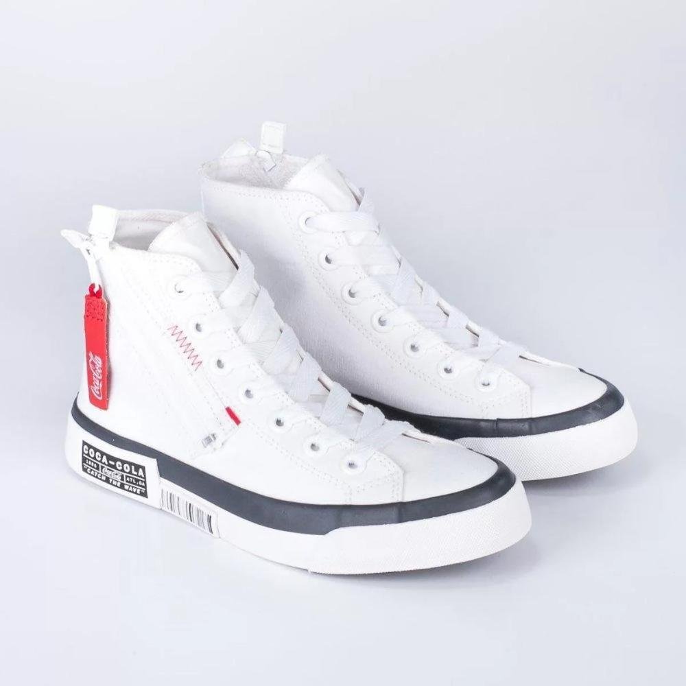 Tênis Coca-Cola Shoes Atlanta Wave Zipper Feminino Branco