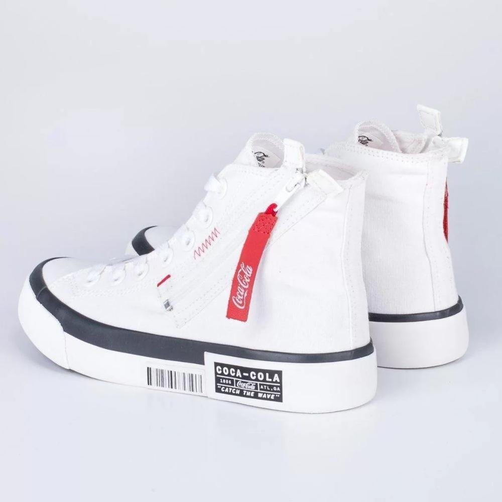 Tênis Coca-Cola Shoes Atlanta Wave Zipper Feminino Branco