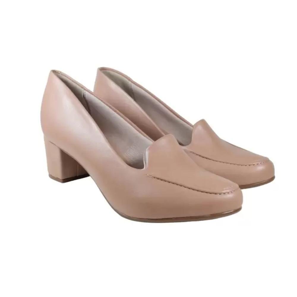 SAPATO BEIRA RIO SALTO GROSSO REF:4777485 FEMININO Bege