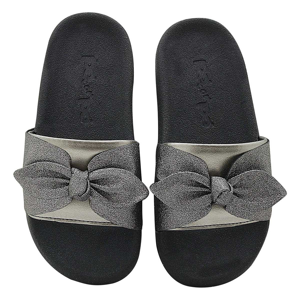 Chinelo Infantil Feminino Slide Meninas Chinelo com Lacinho Preto