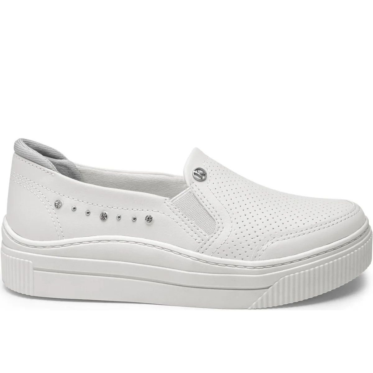 Tênis Kolosh Feminino Slip-On Plataforma Médio Off-White Branco