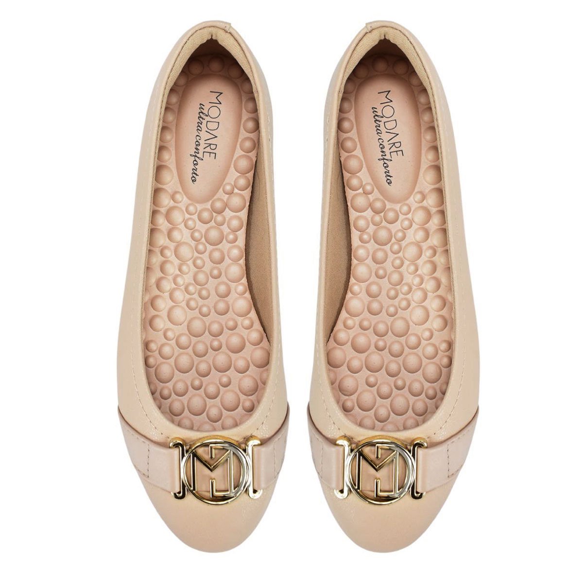 Sapatilha Modare Comfort Solado Texturizado Feminino Bege Bege