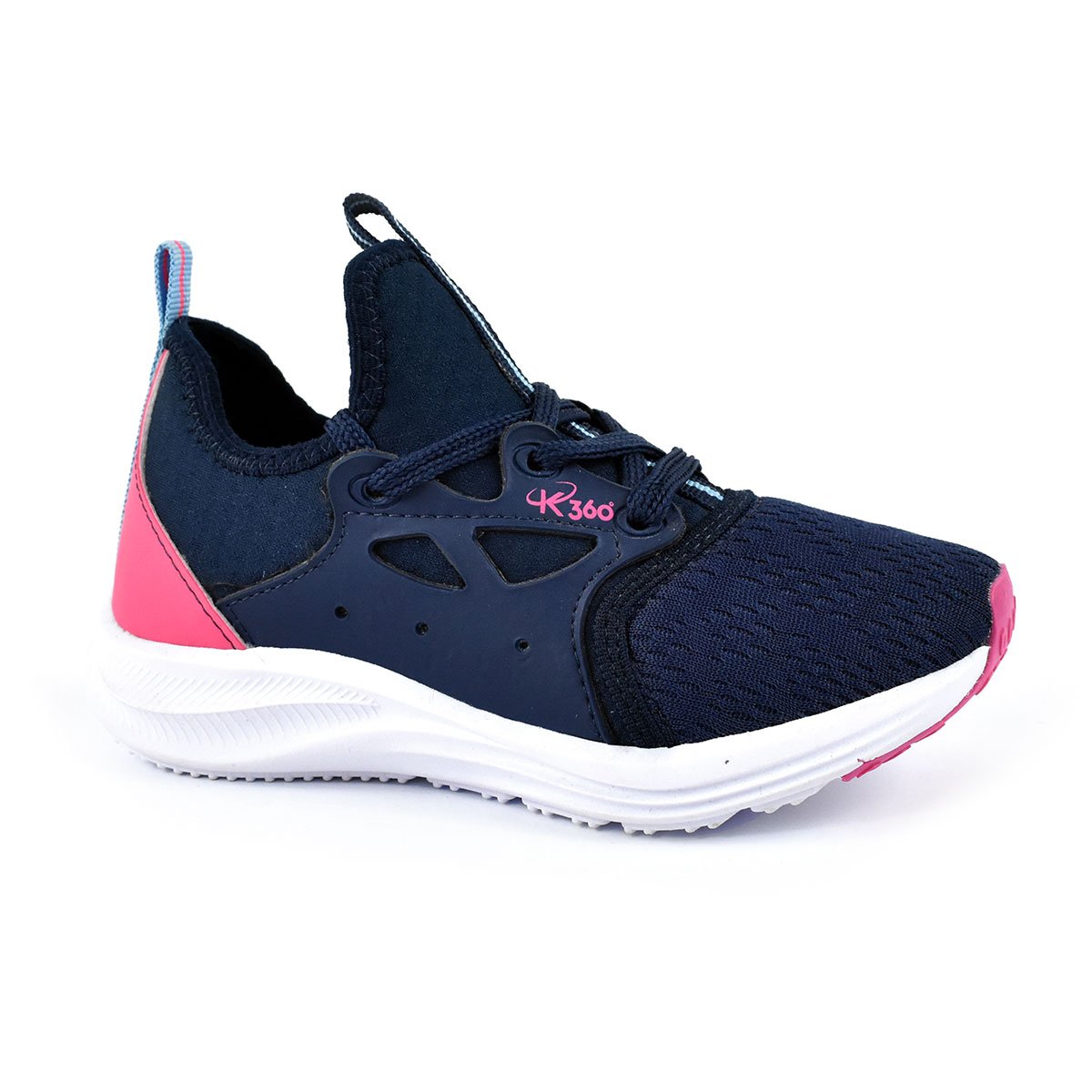Tênis Kidy Energy Respitec Infantil Cadarço Preto Rosa Azul