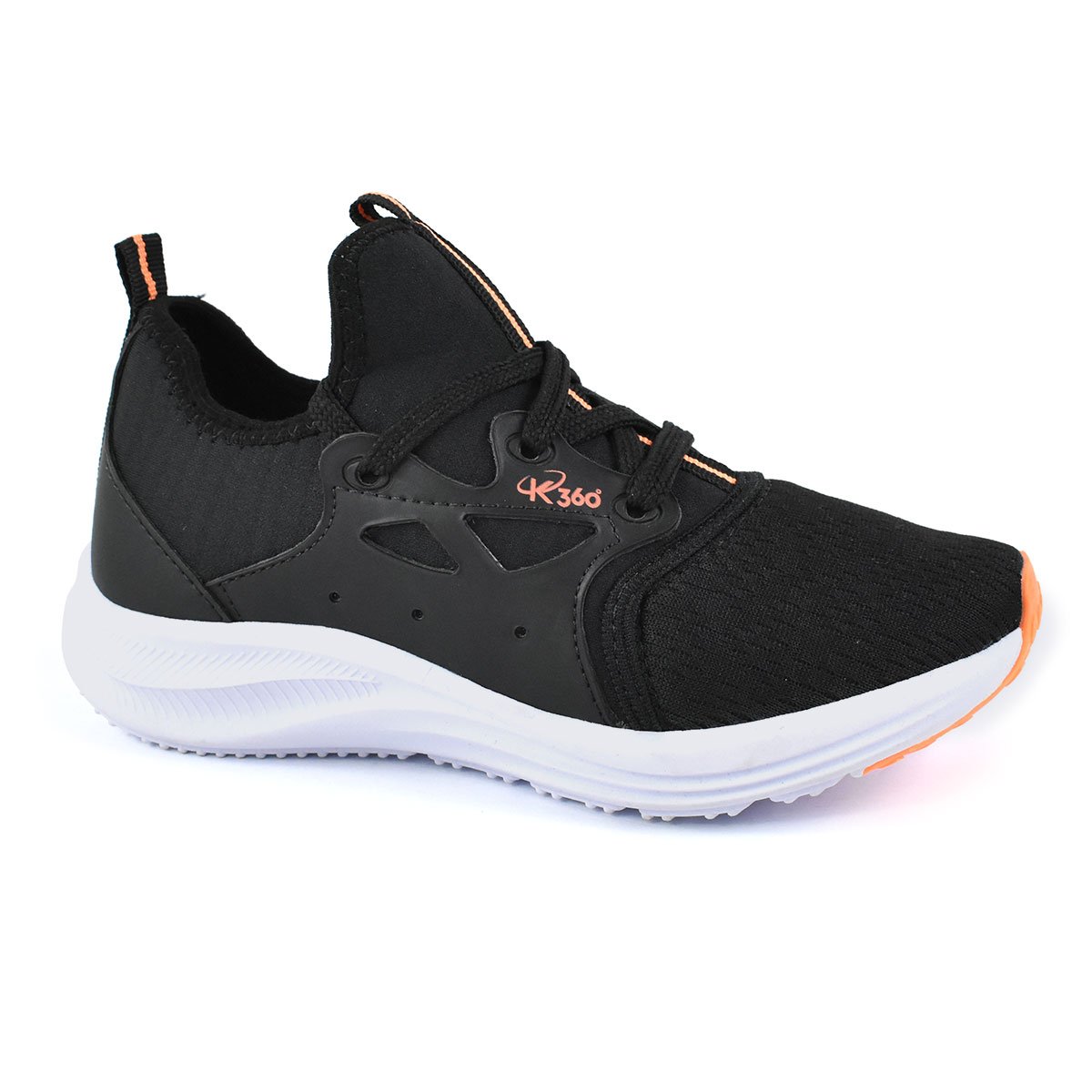 Tênis Kidy Energy Respitec Infantil Cadarço Preto Laranja Preto