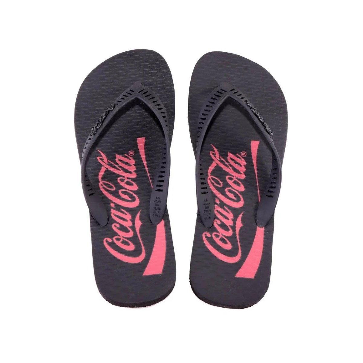 Chinelo Coca-Cola Lucky Masculino Preto Vermelho Preto