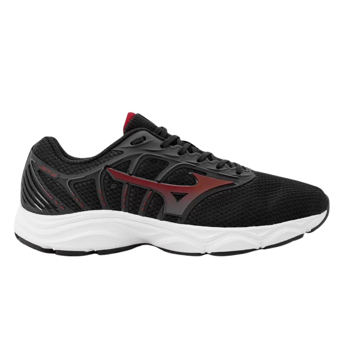 Tênis Mizuno Jet 6 Masculino Preto Vermelho Preto