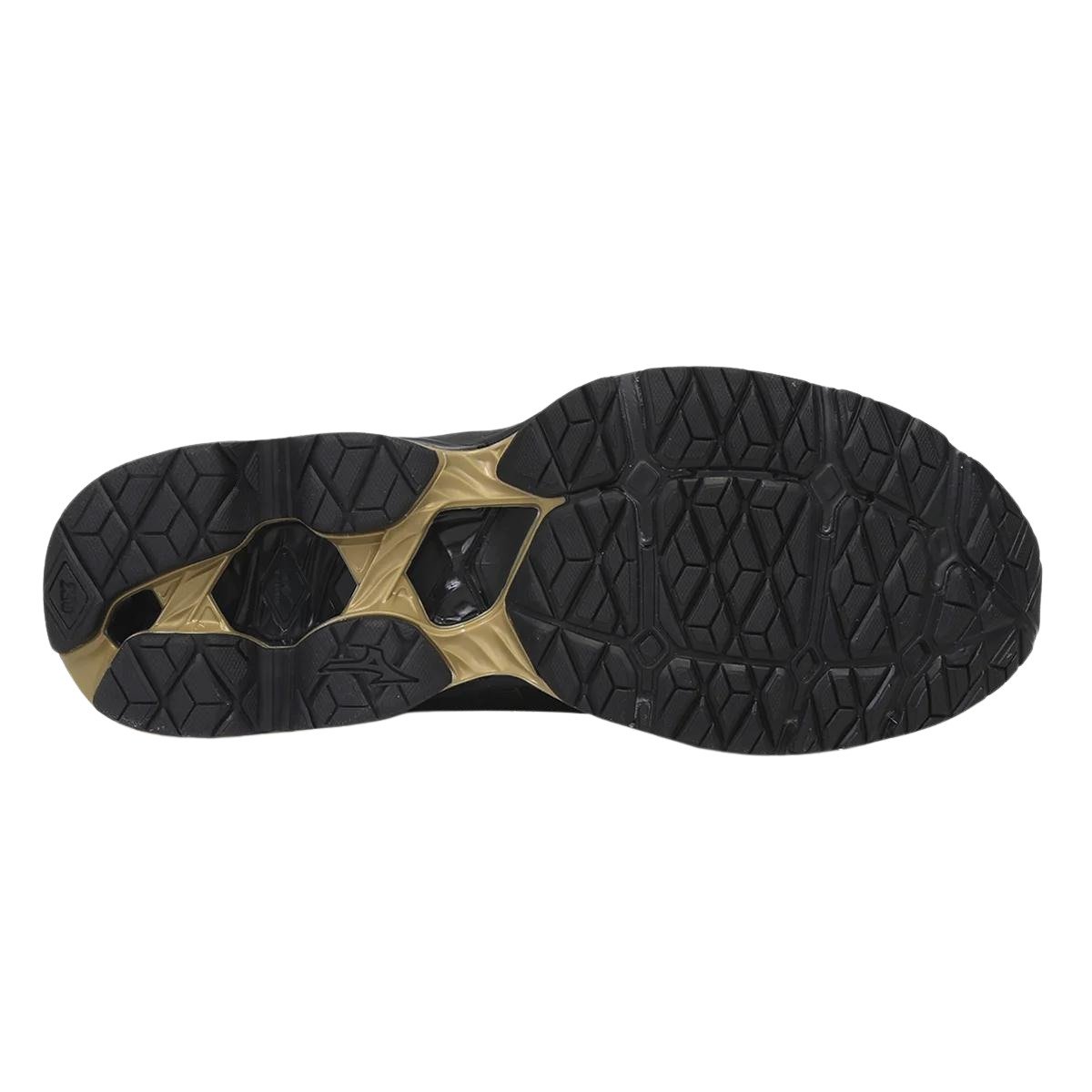 Tênis Mizuno Wave Invictus 3 Masculino Preto Dourado Preto