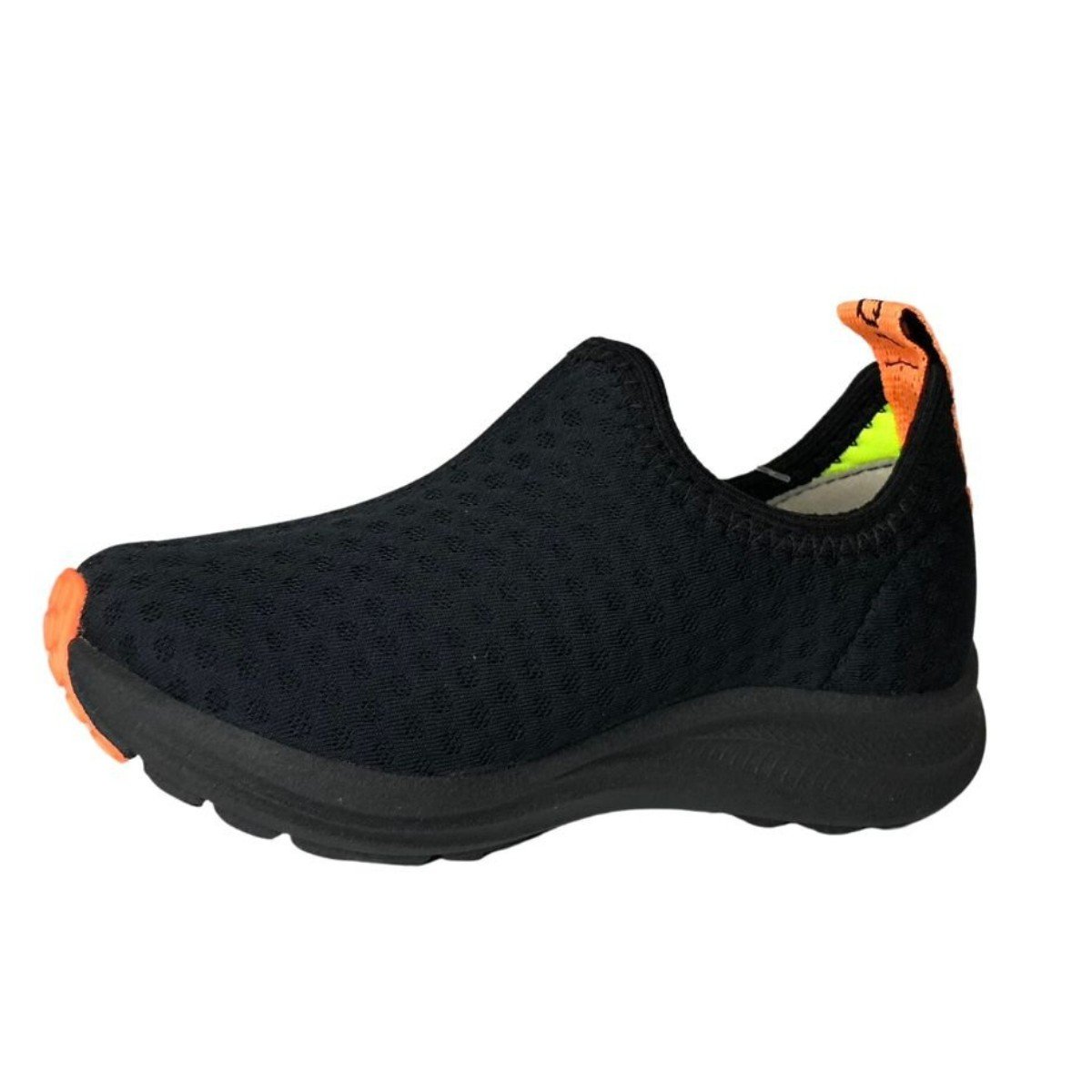 Tênis Kidy Energy Baby Respitec Slip On Preto Laranja Preto