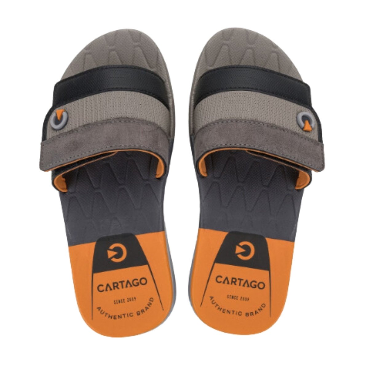Chinelo Cartago Masculino Sevilha Gaspea Cinza Preto Laranja Cinza