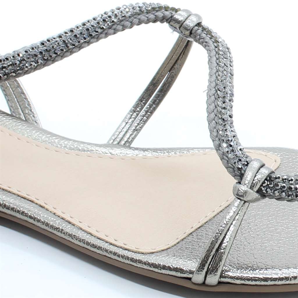Rasteira Sandália Brilho Prata