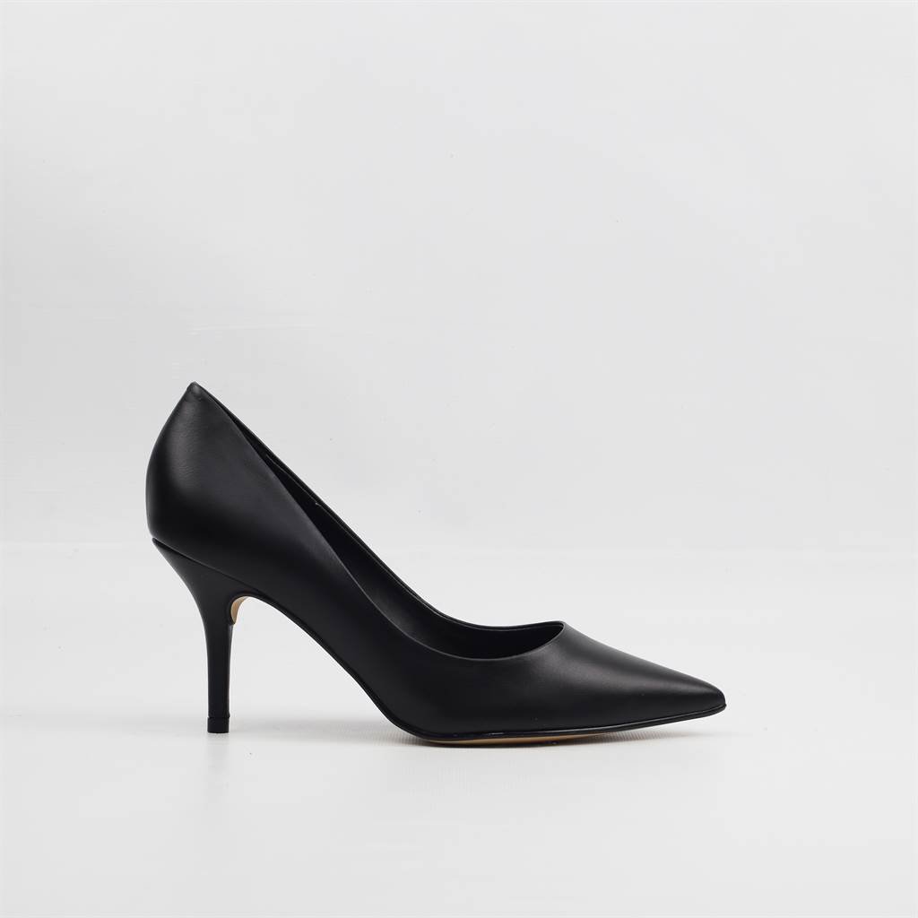 Scarpin Salto Fino Couro Preto