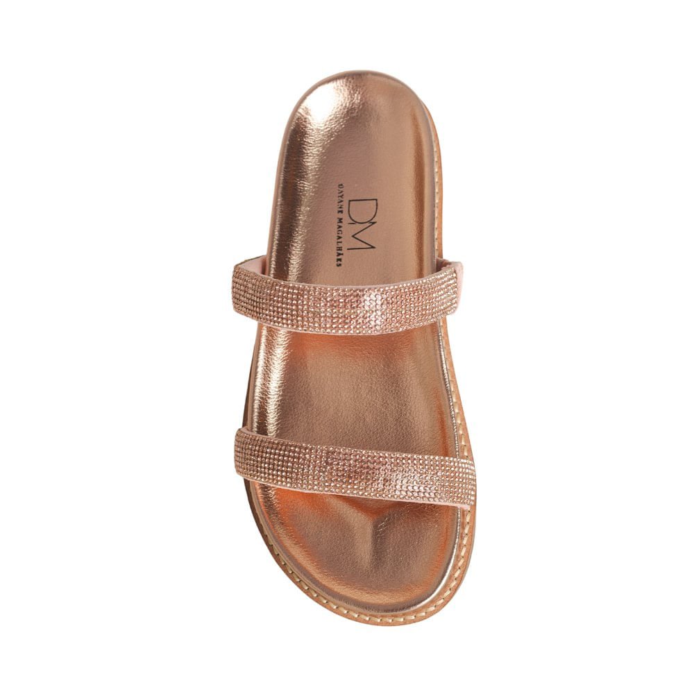 Papete Tratorado Feminino Intimidade Dayane Magalhães Rose Metallic Com Strass Multicores