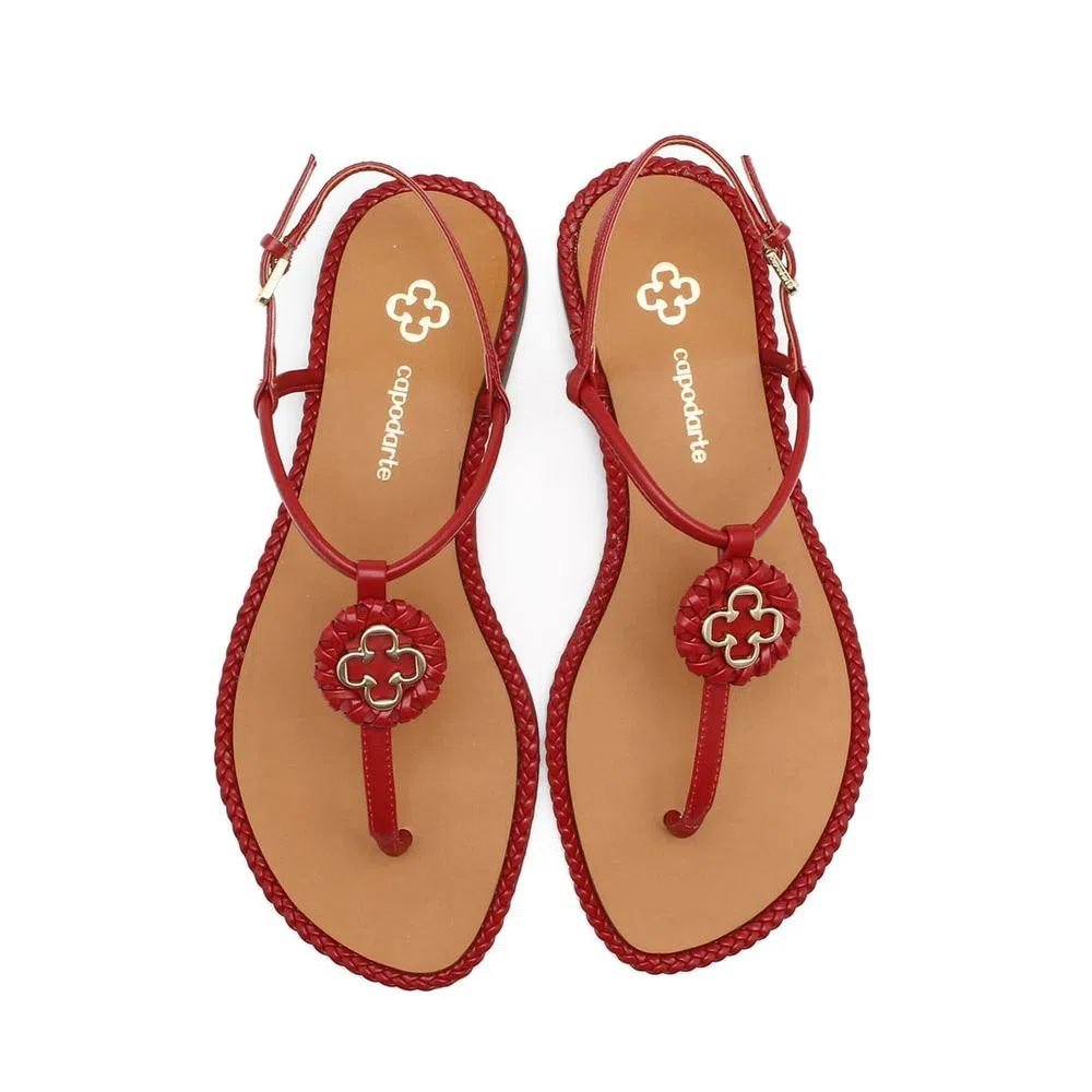Sandalia Fem Rasteira Capodarte 4017078 Vermelho