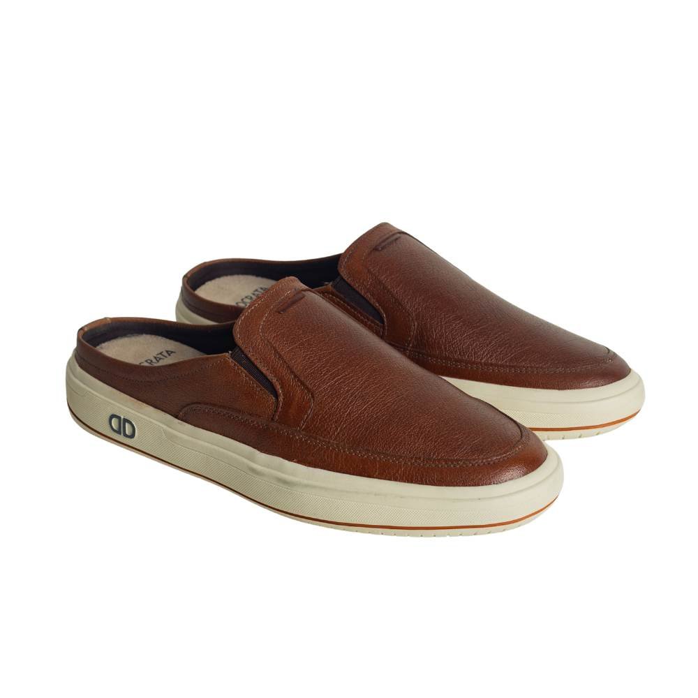 Sapatênis Masculino Democrata Mule Conhaque Conhaque/Coral