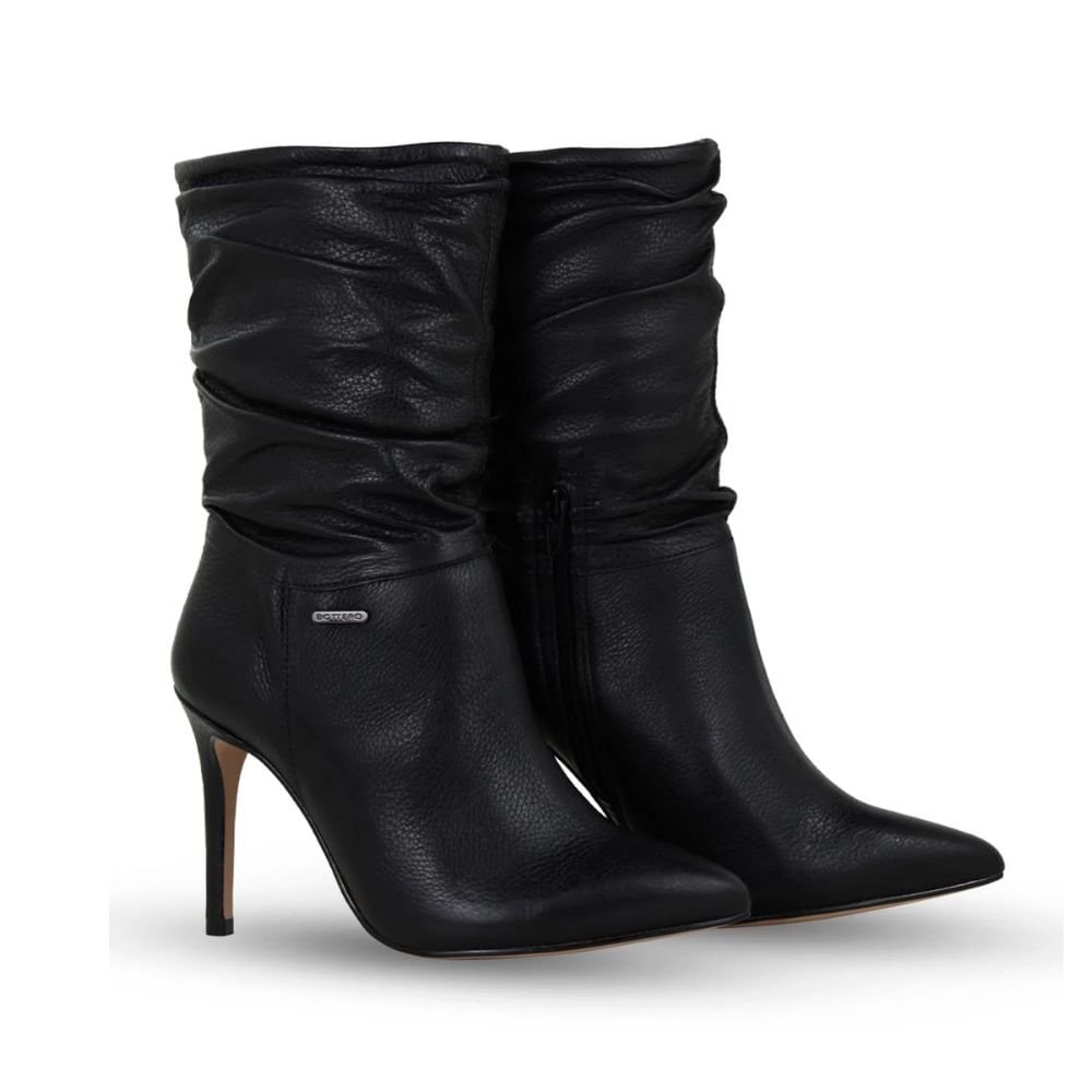 Bota Feminina Cano Médio Bottero Preta Preto